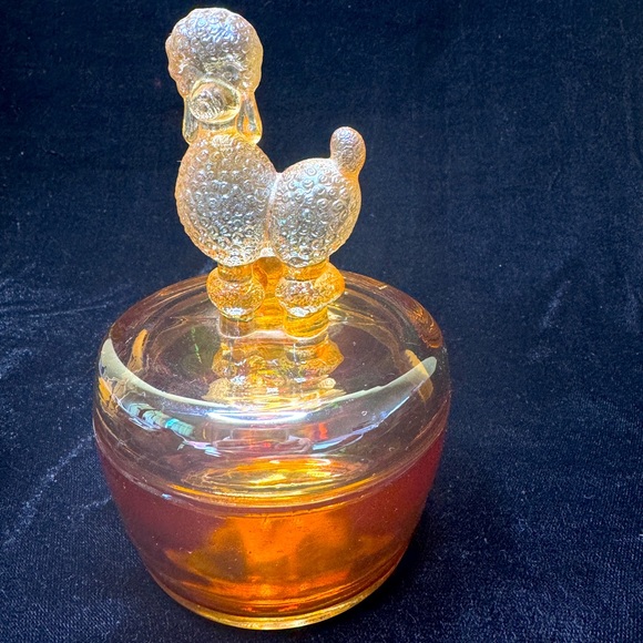 Accents | Vintage Jeanette Marigold Iridescent Glass Powder Dish With ...